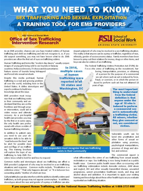 Ems First Responders Brochure Pdf Sex Trafficking Human Trafficking