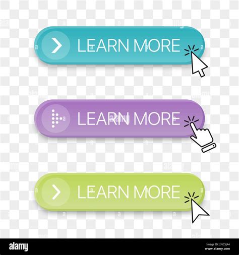 Learn More Button Icon Collection With Different Clicking Hand Cursor