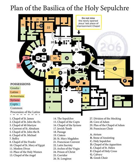 Church Of The Holy Sepulchre Map