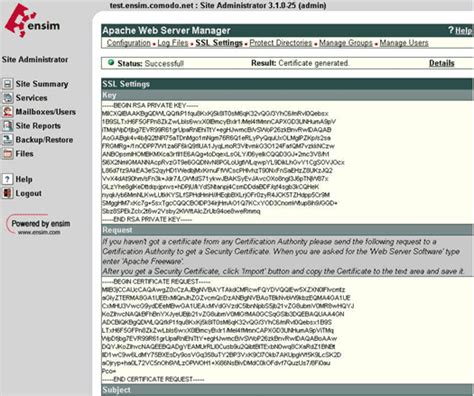Csr Generation Ensim Webppliance 31x Leaderssl