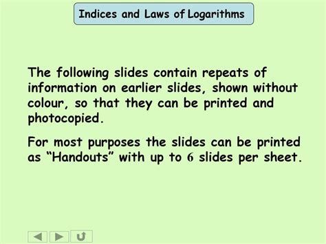 46 Indices And Laws Of Logarithms Ppt Download
