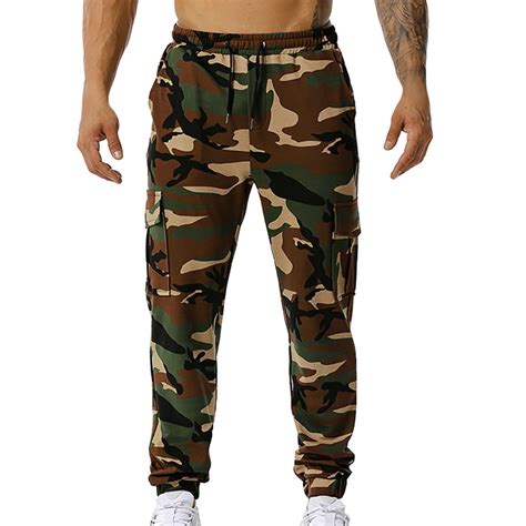 Msjuheg Sweatpants Mens Sweatpants Camouflage Jogging Elastic Mid Waist