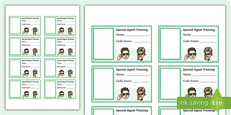 Special Agent Training Stamp Cardsspecial Agent Training