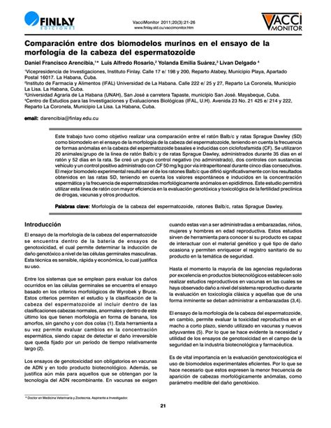 Pdf Two Murine Biomodels Comparison In The Head Sperm Morphology Assay