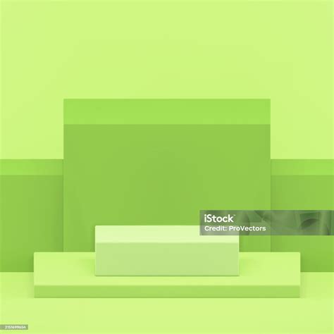 큐브 벽 배경이 있는 밝은 녹색 3d 쇼룸 연단 받침대 현실적인 벡터 0명에 대한 스톡 벡터 아트 및 기타 이미지 0명 3차원 형태 가정의 방 Istock