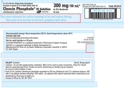 Dailymed Cleocin Phosphate Clindamycin Phosphate Injection Solution