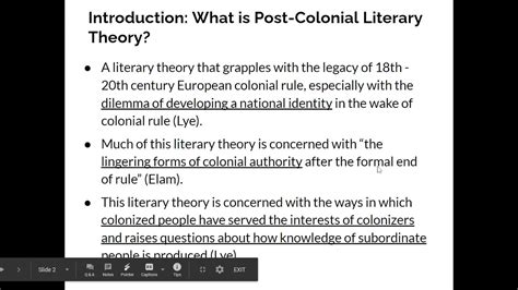 Post Colonial Theory
