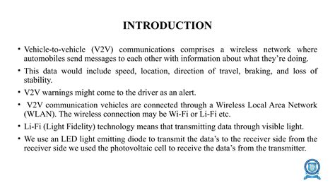 Vehicle To Vehicle Communication Using Li Fi Technology 2 Pptx
