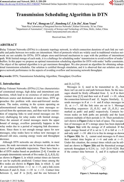Transmission Scheduling Algorithm In Dtn