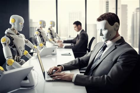 Premium Ai Image A Depiction Of Ai Taking Over Office Job Generative Ai