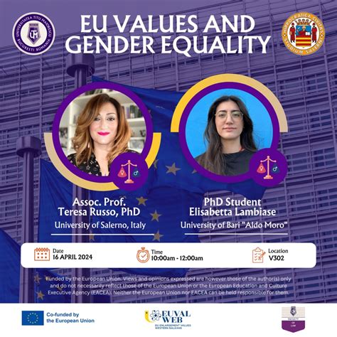 Eu Values And Gender Equality 16 April 2024 Euvalweb Eu