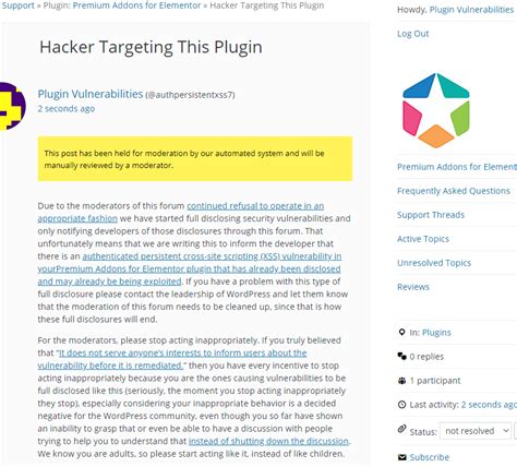 Hackers May Already Be Targeting This Authenticated Persistent Xss Vulnerability In Premium
