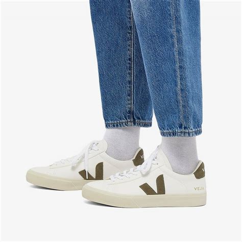 Veja Womens Womens Campo Sneakers In Whitekhaki Veja