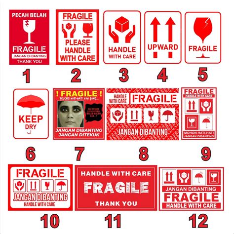 Jual Stiker Fragile Sticker Fragile Stiker Jangan Dibanting Lucu