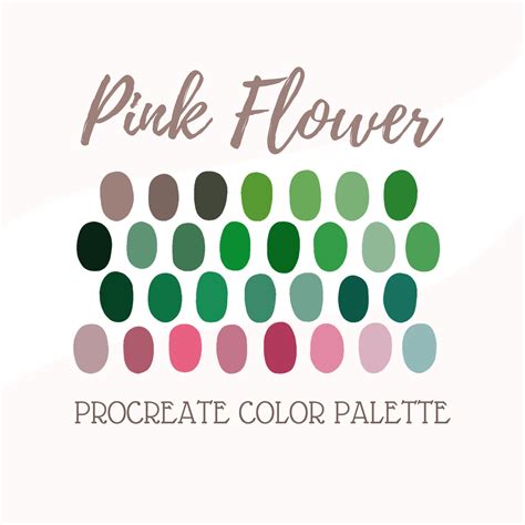 Procreate Color Palette Pink Flower Etsy