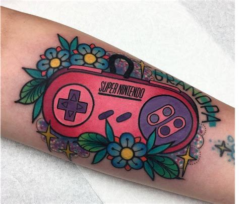 Super Nintendo Tat By Tattoosnob Gamer Tattoos Nintendo Tattoo
