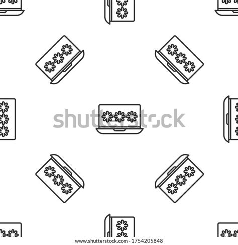 Grey Line Laptop Password Notification Icon Stock Vector Royalty Free 1754205848 Shutterstock