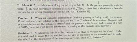 Solved Problem A Particle Moves Along The Curve Chegg