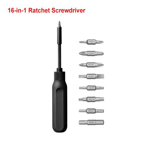 샤오미 미지아 스크루드라이버 래칫 스크루드라이버 유지 보수 도구 S2 합금강 비트 고정밀 홈 글로벌 버전 16 In 1