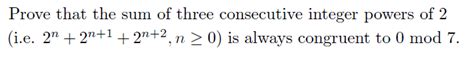 Solved Prove That The Sum Of Three Consecutive Integer
