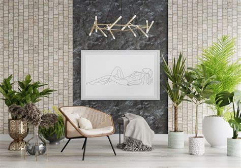 Woman Laying Down Art Minimalist Naked Woman Printable Wall Art Fine