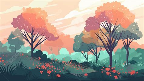 Grass Sky White Cloud Tree Flower Background Grassland Tree Large