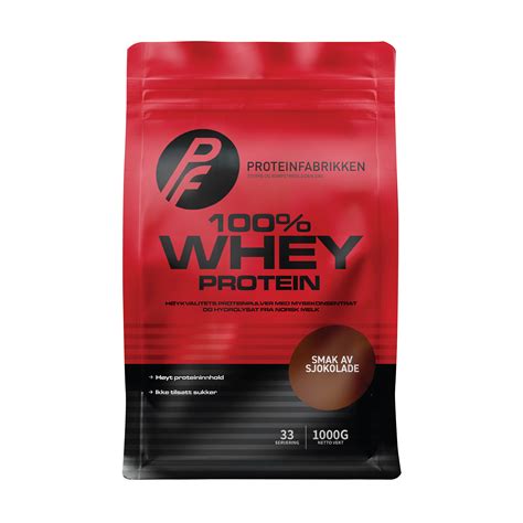 Proteinfabrikken 100 Whey Proteinpulver Sjokolade 1 Kg