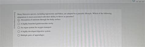 Solved Many Flatworm Species Including Tapeworms And