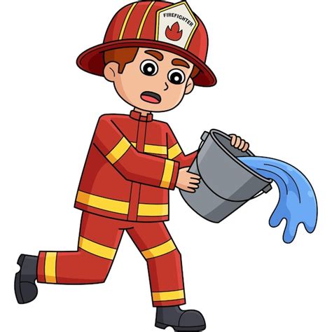 Premium Vector Firefighter Holding Bucket Of Water Clipart