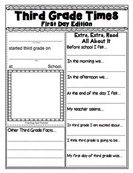Free 3rd Grade First Day Of School Worksheet Download Free 3rd Grade