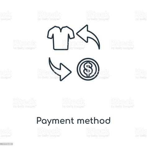 결제 방법 개념 선 아이콘입니다 선형 결제 방법 개념 개요 기호 디자인입니다 이 간단한 요소 그림 사용할 수 있습니다 웹 및 모바일 Ui Ux가 금융에 대한 스톡 벡터 아트