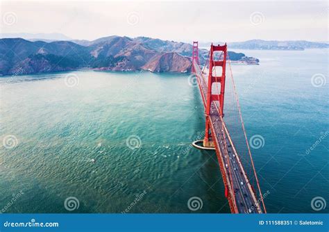 Aerial View Of Golden Gate Bridge At Sunset Stock Image Image Of Sunset Pacific 111588351