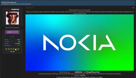 Nokia Investigates Breach After Hacker Claims To Steal Source Code