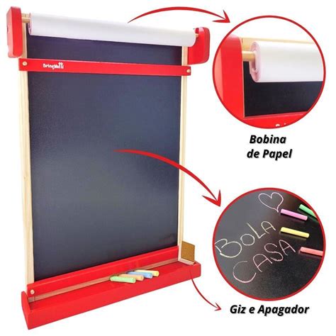 Lousa Infantil De Parede Quadro Negro Giz E Papel Educativa Carrefour