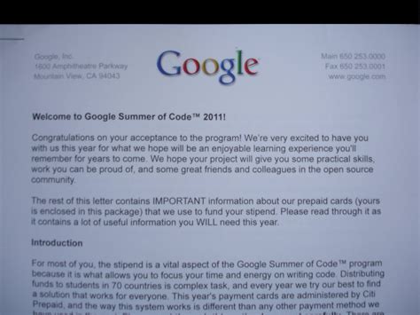 My Tech Musings Gsoc Welcome Package