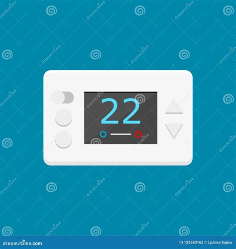 Digital Thermostat Vector Illustration Stock Vector Illustration Of