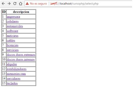 php como obtener el valor de una celda en una tabla php al momento de