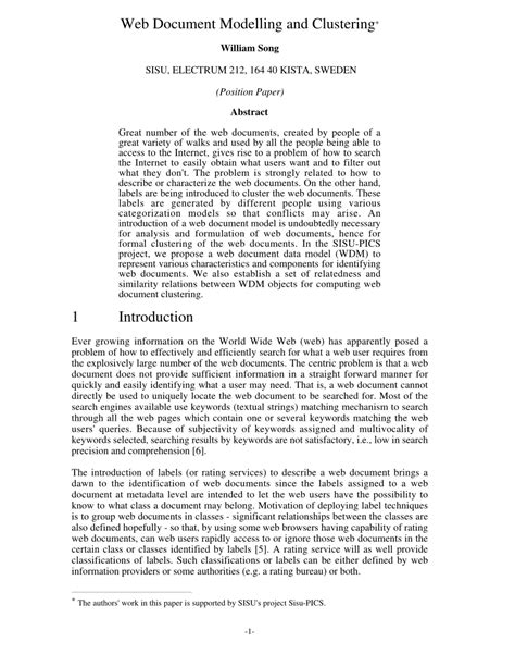 pdf web document modelling and clustering