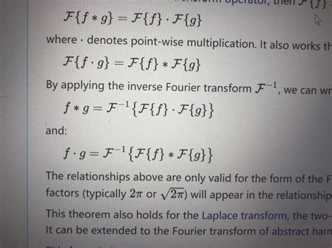Solved The Convolution Theorem Is In The First Picture But Chegg Com