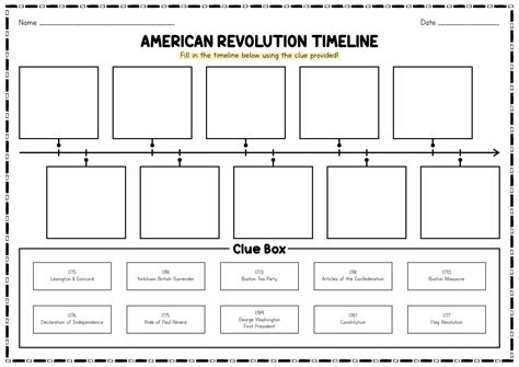 Us History Timeline Printable Worksheet