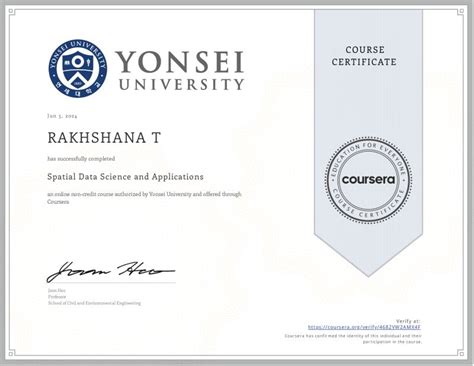 Completed A Course On Spatial Data Science Rakhshana T Posted On The