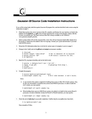 How To Install Gaussian 09 On Linux Fill And Sign Printable Template Online
