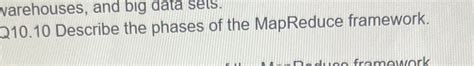 Solved Q1010 ﻿describe The Phases Of The Mapreduce