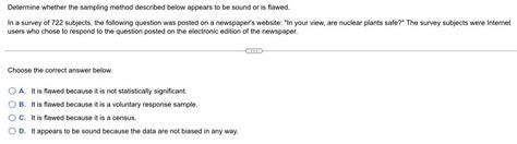 Answered Determine Whether The Sampling Method Described Below Kunduz