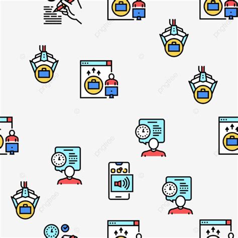 생산성 관리 벡터 원활한 패턴 얇은 라인 그림 표지판 전화 종이 Png 일러스트 및 벡터 에 대한 무료 다운로드 Pngtree