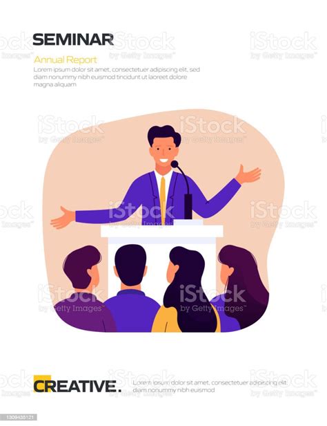 포스터 커버 및 배너세미나 컨셉 플랫 디자인 현대 플랫 디자인 벡터 일러스트레이션 개념에 대한 스톡 벡터 아트 및 기타 이미지