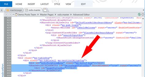 Move The SharePoint 2013 Notification And Status Bar In HTML Master