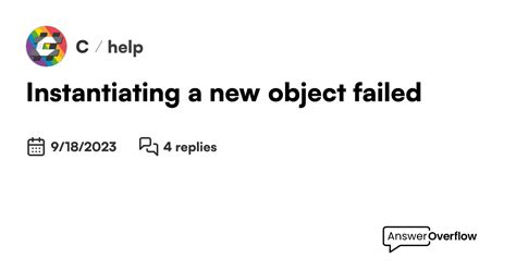 instantiating a new object failed c