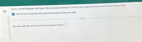 Solved Given A Normal Distribution With Mean 100 And