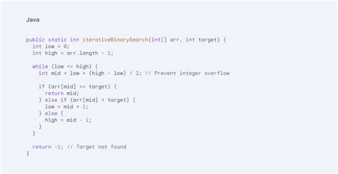 Binary Search Algorithm In Java Implementation And Key Concepts
